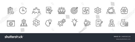 Workflow Icon Set Audit Processing Operation Stock Vector Royalty Free