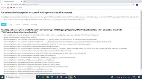 Entity Framework Unable To Resolve Service For Type Irepositorypmsiproductrepository While