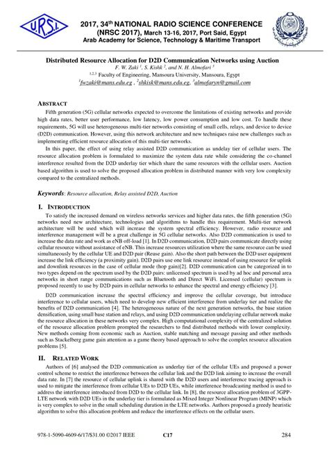 Pdf Distributed Resource Allocation For D2d Communication Networks Using Auction