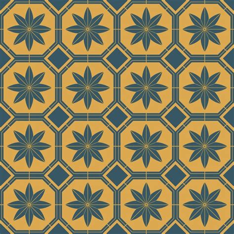 Premium Vector Seamless Geometric Pattern Of Flowers