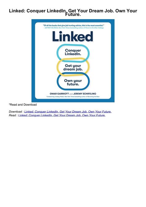 Pdf Linked Conquer Linkedin Get Your Dream Job Own Your Future