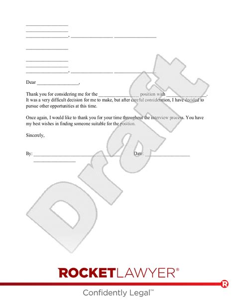 Job Interview Rejection Letter Template