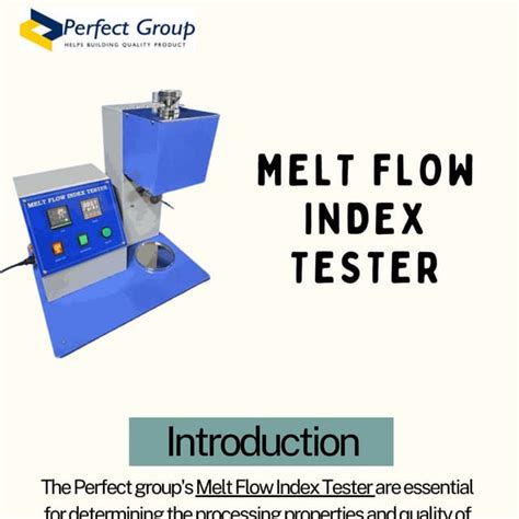 Melt Flow Index Tester Perfect Group India Pdf