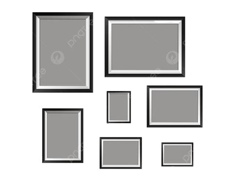 Vertical Rectangle Frameblack Exterior Frame Overlaid With White Frame On White Background