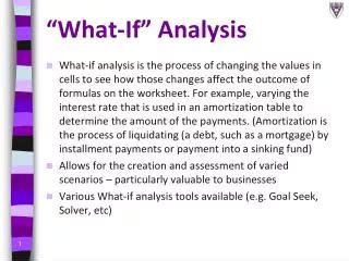 PPT What If Analysis PowerPoint Presentation Free Download ID