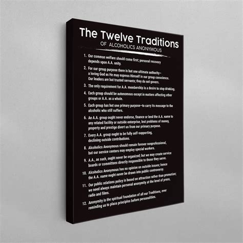 The 12 Traditions Of Aa Poster Addiction Recovery Wall Art Prints