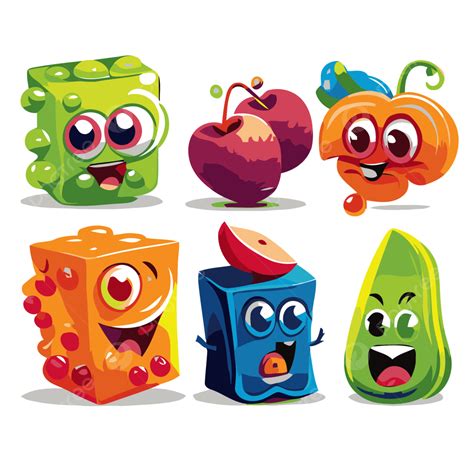 Fruit Snacks Vector Sticker Clipart All Kinds Of Fruit Characters Cartoon Sticker Clipart Png