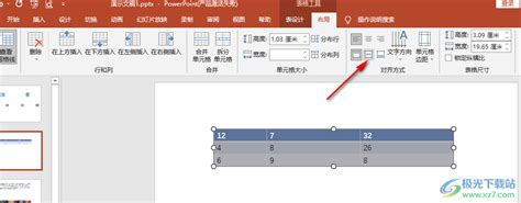 Ppt表格文字上下居中怎么设置？ Ppt表格文字上下居中的方法 极光下载站