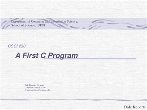 Ppt Department Of Computer And Information Science School Of Science Iupui Powerpoint