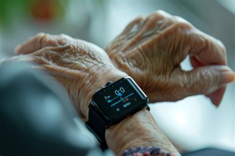 Closeup Of A Smartwatch On A Wrist Displaying Heart Rate Data Symbolizing Modern Health And