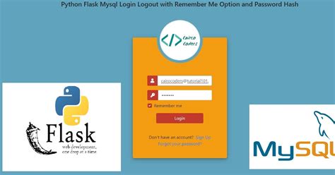 Python Flask Mysql Login Logout With Remember Me Option And Password