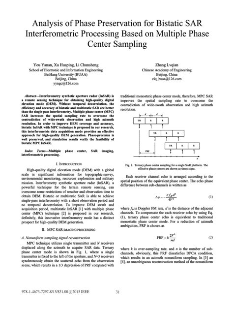 Analysis Of Phase Preservation For Bistatic Sar Interferometric Processing Based On Multiple