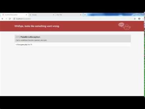 How To Solve Error Call To Undefined Function Openssl Encrypt Youtube