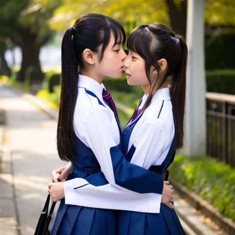 Two Japanese Elementary School Girls In Short Sleeves And Shorts Are