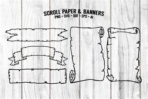 Vintage Scroll Paper Scroll Banner Svg Graphic By Seaquintdesign
