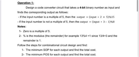Solved Design A Code Converter Circuit That Takes A 4 Bit