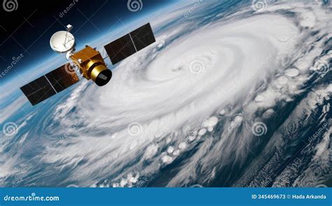 Satellite Monitoring Weather Patterns On Planet Earth Stock Illustration Illustration Of