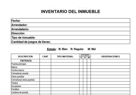 Modelo De Inventario De Bienes Y Derechos