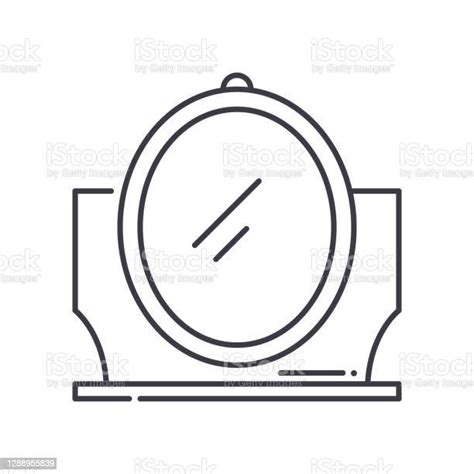 미러는 아이콘 선형 격리 된 그림 얇은 선 벡터 웹 디자인 기호 흰색 배경에 편집 가능한 스트로크와 개요 개념 기호를 반영합니다