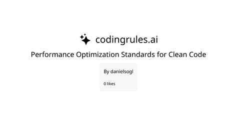 Performance Optimization Standards For Clean Code Coding Rules