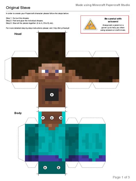 Steve Papercraft Instructions Pdf