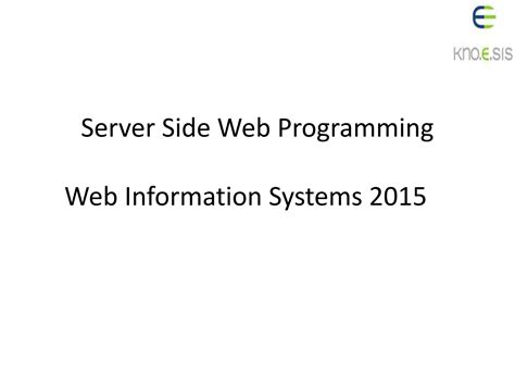 Lecture 7 Server Side Programming Pptx
