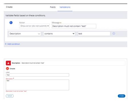 How To Put Validation Message In Section Support Center