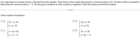 Solved Let X Represent One Number And Let Y Represent The Chegg Com