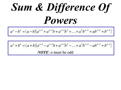 11x1 t10 07 sum and difference of powers ppt