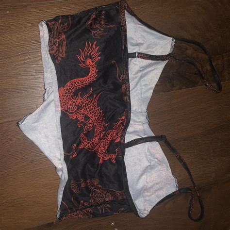 This Asymmetrical Bustier Dragon Top Is Perfect For Depop