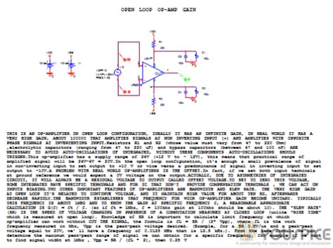 Operational Amplifier In Open Loop Configuration YouSpice
