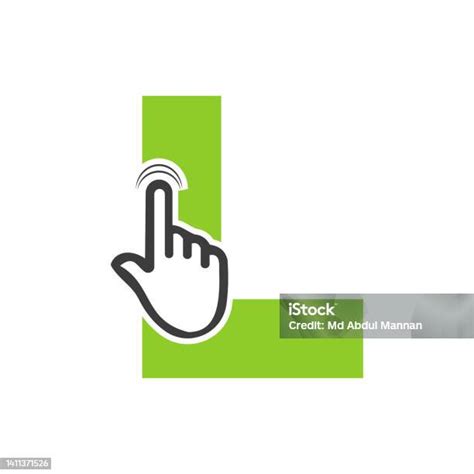 편지 L 손가락 클릭 로고 벡터 템플릿 개념 기술 기호에 대 한 개념에 대한 스톡 벡터 아트 및 기타 이미지 개념 누름 버튼 디자인 Istock