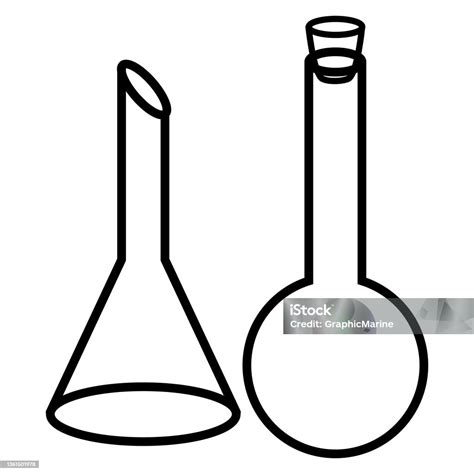 화학 시험 관 벡터 아이콘은 미니멀 한 간단한 평면 그림을 설정합니다 흰색 배경에 고립 된 과학에 대한 실험 화학 플라스크 건강관리와 의술에 대한 스톡 벡터 아트 및 기타
