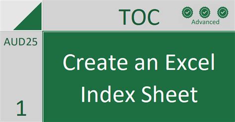 Create An Excel Index Sheet