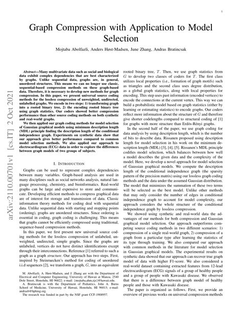 PDF Graph Compression With Application To Model Selection
