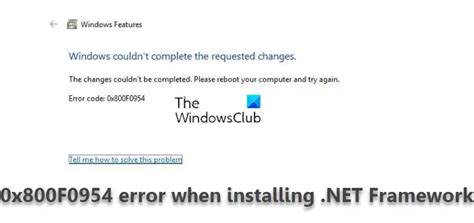 Fix 0x800f0954 Error When Installing Net Framework In Windows 1110