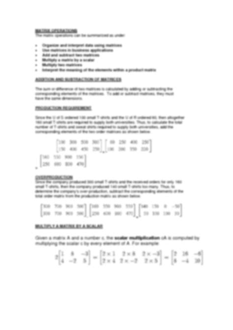 SOLUTION Matrices Its Types And Dimensions Studypool