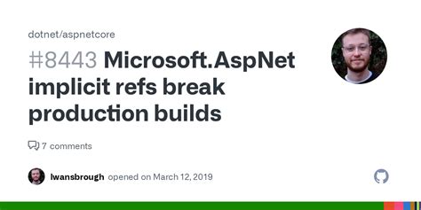 Microsoftaspnetcoreapp Implicit Refs Break Production Builds · Issue 8443 · Dotnetaspnetcore