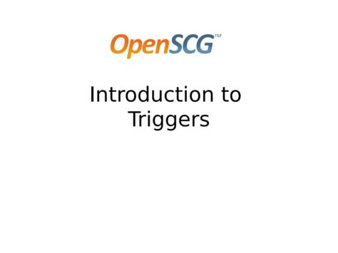 An Introduction To Postgresql Triggers Ppt