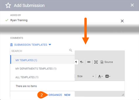 Managing Internal Submission Templates