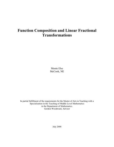 Function Composition And Linear Fractional Transformations