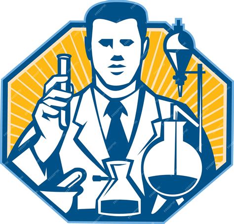 premium vector scientist lab researcher chemist retro