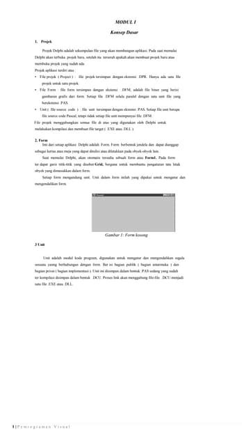 Modul 1 Konsep Dasar Pemrograman Delphi Pdf