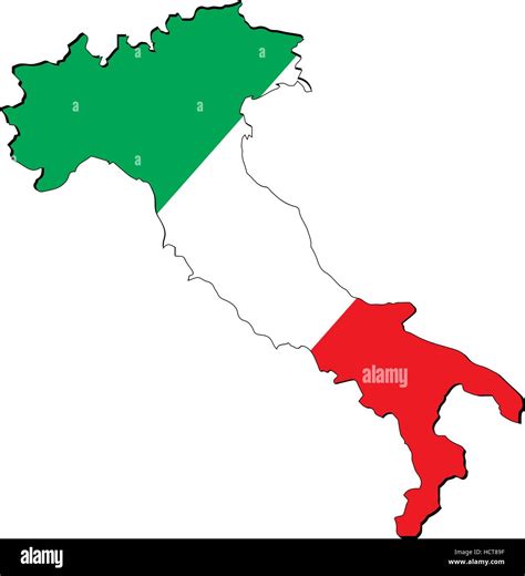 High Resolution Italy Map With Country Flag Flag Of The Italy Stock