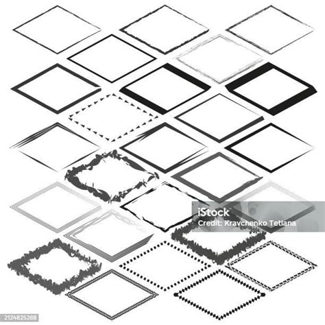 그런지 프레임과 테두리 디자인의 구색 다양한 사각형 모양의 모음입니다 벡터 일러스트 레이 션입니다 주당순이익 10 가장자리에