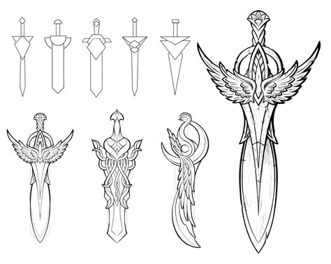 Рисунок меч карандашом для детей 88 фото