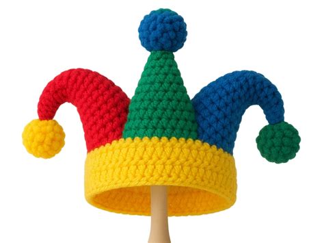 Diy Crochet Jester Hat Pattern Mardi Gras Cosplay Customizable Etsy