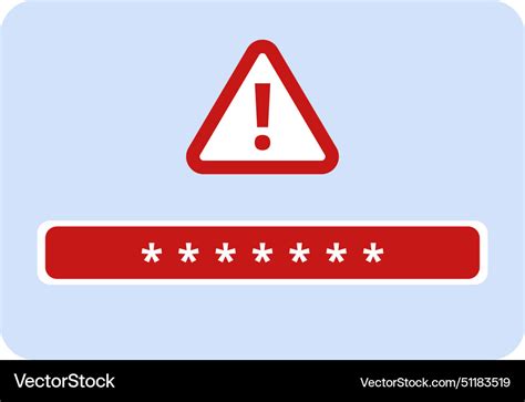 Wrong Password Alert Error Icon Cartoon Royalty Free Vector