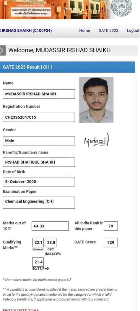 Mudassir Shaikh On Linkedin Gate Ch 2023 Air 70 44 Comments