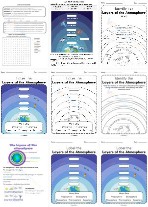 Printable Layers Of The Atmosphere Worksheet